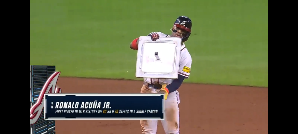 HISTORY! Ronald Acuña Jr. becomes the first member of the 40/70 club ...