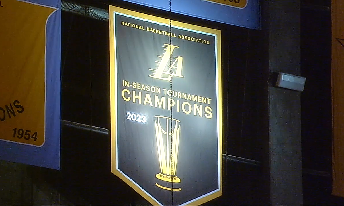 Los Angeles Lakers unveil banner for the first-ever NBA In-Season ...